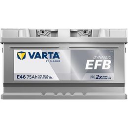 Varta Starterbatterie DYNAMIC EFB 12 V, 75 Ah, 730 A 575500073K262 12V 75Ah 730A f&uuml;r FORD GK2T-10655-EC GK2T-10655-EB CC1T-10655-BA