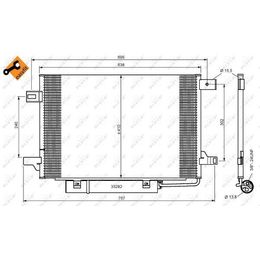 NRF Kondensator, Klimaanlage EASY FIT 35758 f&uuml;r MERCEDES-BENZ A1695001254 A1695000354 1695000754