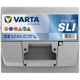 Varta Starterbatterie DYNAMIC SLI 12 V, 52 Ah, 520 A 552401052K262 12V 52Ah 520A f&uuml;r RENAULT SUZUKI VW FIAT TOYOTA AUDI JAGUAR OPEL CHEVROLET NISSAN 3