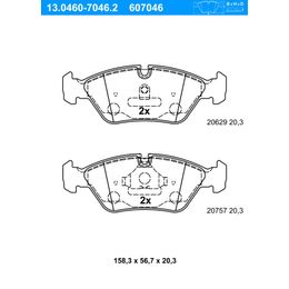 ATE Bremsbelagsatz, Scheibenbremse 13046070462 f&uuml;r BMW