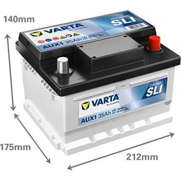 Varta Starterbatterie DYNAMIC AUX 12 V, 35 Ah, 520 A 535106052K262 12V 35Ah 520A f&uuml;r MERCEDES-BENZ VOLVO 21461381 2305410001 A2305410001