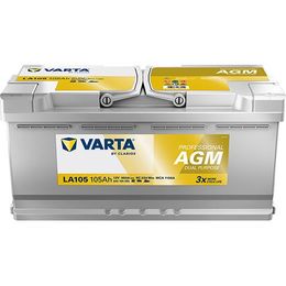 Varta Starterbatterie PROFESSIONAL DUAL PURPOSE AGM 12 V, 105 Ah, 950 A 840105095K312 12V 105Ah 950A