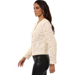 WITT Damen Spitzenblazer mit goldfarbigen Druckkn&ouml;pfen, ecru, Gr&ouml;&szlig;e 36