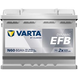 Varta Starterbatterie DYNAMIC EFB 12 V, 60 Ah, 640 A 560500064K262 12V 60Ah 640A f&uuml;r VW SUZUKI DACIA PEUGEOT AUDI TOYOTA MERCEDES-BENZ NISSAN OPEL GRE