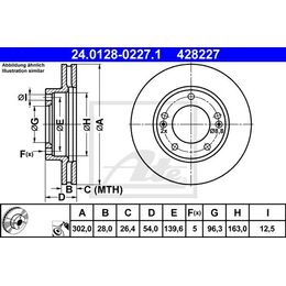 ATE Bremsensatz-Vorn und hinten SG00000DN1 Bremsensatz, Scheibenbremse vorne rechts links bel&uuml;ftet 302mm f&uuml;r KIA 58101-3EE00 58101-3EE01 58411-3E500
