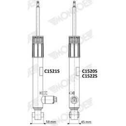 Monroe Sto&szlig;d&auml;mpfer C1520S hinten rechts links D&auml;mpfkraft elektronisch verstellbar f&uuml;r SKODA VW SEAT CUPRA 5Q0513119L 5Q0513119N 5WA513119D