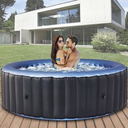 Miweba MSPA Whirlpool Comfort Bergen C-BE041, Garten und Outdoor-Whirlpool aufblasbar, 4 Personen (C-BE042, Anthrazit/Blau)