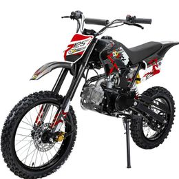Actionbikes Motors Jugend-Crossbike JC125, Benzin-Jugendmotorrad, 125 ccm, 17/14-Reifen, 4-Takt-Motor, 80 km/h, ab 14 J. (Schwarz)