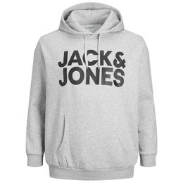 Jack & Jones Gro&szlig;e Gr&ouml;&szlig;en Jack&Jones Hoodie mit Label-Print Farbe hellgrau Gr&ouml;&szlig;e: 3XL