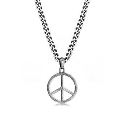 Kuzzoi Halsketten - Halskette M&auml;nnerkette Peace Oxidiert Massiv 925 Si - Gr. unisize - in Silber - f&uuml;r Damen