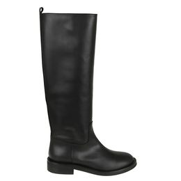 Via Roma 15 Stiefel - Smooth Black Leather Ankle Boots With Minimalist D - Gr. 38 (EU) - in Schwarz - f&uuml;r Damen