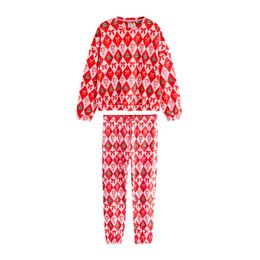next Pyjama Damen Gr&ouml;&szlig;e L/XL gr&uuml;n / rot / offwhite Winterkleid