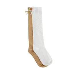 WE Fashion Socken M&auml;dchen Gr&ouml;&szlig;e 35/38 gold / wei&szlig;