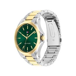 Tommy Hilfiger Uhr 'BRUCE' Herren Gr&ouml;&szlig;e One Size gold / dunkelgr&uuml;n / silber
