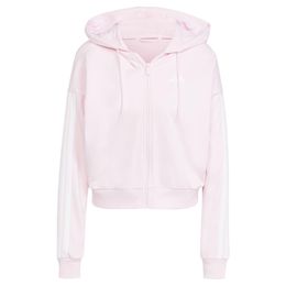 adidas Sportswear Sportsweatjacke 'Essentials' Damen Gr&ouml;&szlig;e S rosa / wei&szlig;