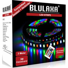 Blulaxa LED Stripe "LED Stipe SET RGB mehrfarbig", Kabell&auml;nge 3m x Gesamtl&auml;nge 3m, bunt, Lichterketten, Wandleuchte, Material: Stahl, Schwarz,