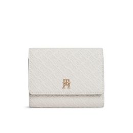 Tommy Hilfiger Damen Geldb&ouml;rse "TH ICON TRIFOLD MONO"creme, Lederimitat, Basic, Kleinlederwaren, Damen Geldbeutel, Portemonnaie mit TH-Schmucklogo