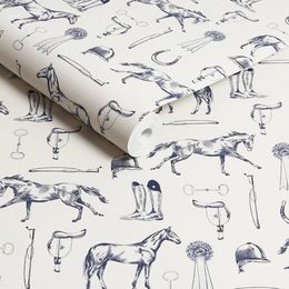 Joules Vliestapete "Pferd Skizziert", B/L: x 10m, Rollen: 1, wei&szlig;, Wohnzimmer, Tapeten, Design Tapeten