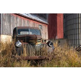 papermoon Fototapete "Autowrack", B/L: 4m x 2,6m, Bahnen: 8 Stk., bunt, Schlafzimmer, Tapeten