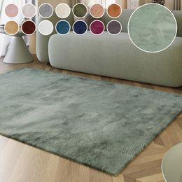 Hochflor-Teppich Esprit, B:200cm H:25mm L:200cm, blau, Kunstfaser, Teppiche, "Alice ESP-4377, Kunstfell", Kaninchenfell-Haptik, besonders weich und