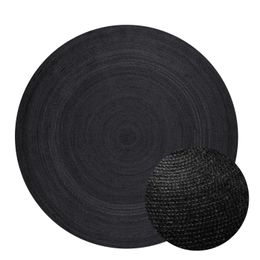 Teppich Hanse Home, B:200cm H:10mm L:200cm, schwarz, Jute, Wohnzimmer, Teppiche, "Rangpur Juteteppich, in rund und oval", handgewebt, 100% Jute,