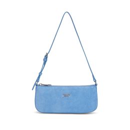 Tommy Jeans Damen Schultertasche "TJW MUST SUEDE SHOULDER BAG"blau, Leder, Lederimitat, Taschen, Damen Umh&auml;ngetasche, Handtasche, Mini Bag mit TH-Logo