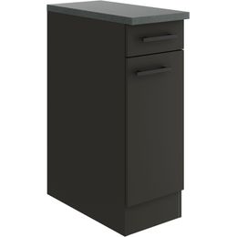 Unterschrank Optifit, B:30cm H:84,8cm T:60cm, schwarz, Holzwerkstoff, K&uuml;che, Schr&auml;nke, "Palma", Breite 30 cm, mit 1 T&uuml;r und 1 Schubkasten