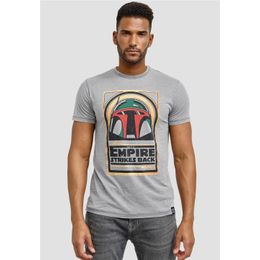 Recovered Damen T-Shirt "Star Wars Boba Fett Empire Strikes Back", grau, Gr. S, bedruckt, 60% Polyester, 40% Baumwolle, Shirts, im zeitlosen Design