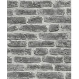 Vliestapete "Bricks", B/L: 0,52m x 10mgrau, SUPERFRESCO EASY, Wohnzimmer, Tapeten, 1000 cm L&auml;nge