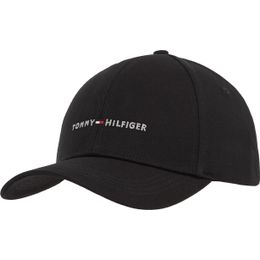 Tommy Hilfiger Herren Baseball Cap "TH FOUNDATION HCT 6 PANEL CAP", schwarz, unifarben, Web, Baumwolle, Caps, Mit festem Schirm