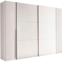 Schwebet&uuml;renschrank Schlafkontor, B:267cm H:205cm T:57cm, wei&szlig;, Melamin, Schr&auml;nke, "Maturs Dreht&uuml;renschrank", 2 Schwebet&uuml;ren, 2 Dreht&uuml;ren mit 10