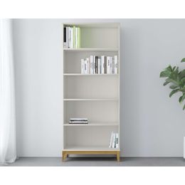 B&uuml;cherregal OTTO HOME, B:80cm H:191cm T:40cmwei&szlig;, wotan eiche, Holzwerkstoff, MDF, Wohnzimmer, Regale, "Maryd", mit Untergestell in Holzoptik