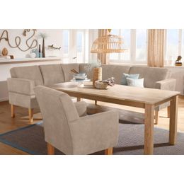 Eckbank Home Affaire, B:255cm H:98cm T:210cm, beige, Luxus Microfaser (Zusammensetzung: 100% Polyester), Esszimmer, Sitzb&auml;nke, "Fehmarn", wahlweise