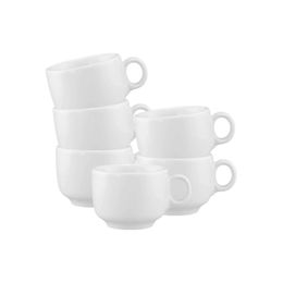 Seltmann Weiden Espressotasse "Espressotassen mit Henkel Sento Home 80 ml 6er Set wei&szlig;", &Oslash; 6,7cm x 5,1cm, 80ml, 6, wei&szlig;, Trinkgef&auml;&szlig;e,