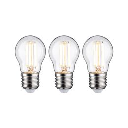 Paulmann LED-Leuchtmittel "Eco-Line 3er-Pack Tropfen 525lm 2,5W 3000K klar 230V", L:8cm &Oslash;:4,5cmtransparent, Leuchtmittel