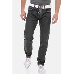 Cipo & Baxx CIPO & BAXX Herren 5-Pocket-Jeans "Jeans", schwarz, Basic, Gr. 36, unifarben, 98% Baumwolle, 2% Elasthan, Jeans, mit trendigen Kontrastn&auml;hten, CD710
