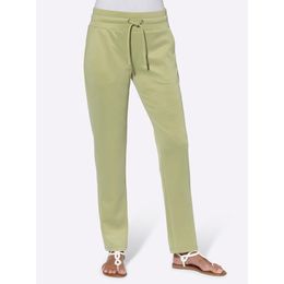 Classic Basics Damen Schlupfhose, gr&uuml;n, Gr. 28, unifarben, 95% Polyester, 5% Elasthan, Hosen