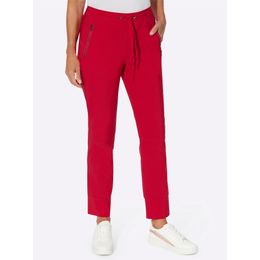 Inspirationen Damen Webhose, rot, Gr. 38, unifarben, 72% Viskose, 25% Polyamid, 3% Elasthan, Hosen