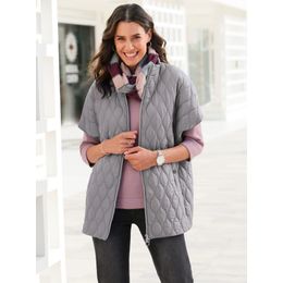 Inspirationen Damen Steppweste, grau, Gr. 40, gemustert, 100% Polyester, Wattierung:100% Polyester, Westen