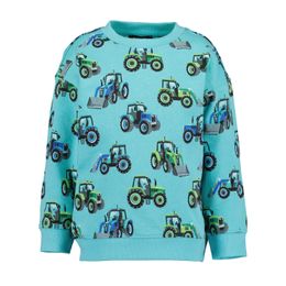 Blue Seven Jungen Sweater "Jungen Sweatshirt mit Traktor"6650, lagune, Gr. 104, 100% Baumwolle, Sweatshirts