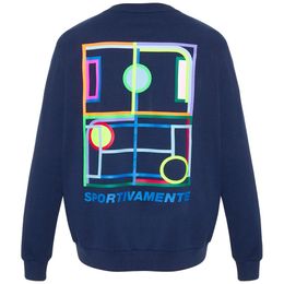 Lotto Herren Sweatshirt, blau, Gr. L, bedruckt, 80% Baumwolle, 20% Polyester, Sweatshirts, - mit plakativem R&uuml;ckenprint
