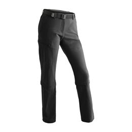 Maier Sports Damen Outdoorhose "Arolla", schwarz, Gr. 23, 90% Polyamid, 10% Elasthan, Hosen, Damen Zip-Off Wanderhose, atmungsaktive Trekkinghose,