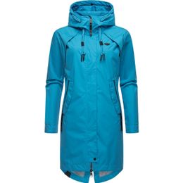 Ragwear Damen Jerseymantel "Rejany", blau, Gr. S, Obermaterial: 100% Polyester; Futter: 100% Polyester, M&auml;ntel, Wasserdichter Damen Parka f&uuml;r die