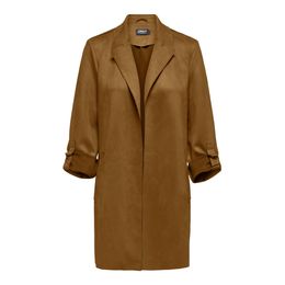 Only Damen Langjacke "ONLJOLINE FAUX SUEDE COAT LIFE CC OTW", braun, Gr. M, unifarben, Web, Obermaterial: 92% Polyester, 8% Elasthan, Jacken, mit