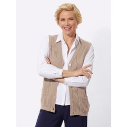 CLASSIC Damen Strickweste, beige, Gr. 40, unifarben, 100% Polyacryl, Westen