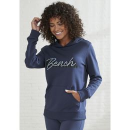 Damen Kapuzensweatshirt, BENCH. LOUNGEWEAR, Gr. 32, blau, Interlock, Obermaterial: 60% Baumwolle, 40% Polyester, Basic, Sweatshirts, mit