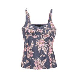 Sunseeker Damen B&uuml;gel-Tankini, schwarz, Gr. 42, floral, Microfaser, Polyamid, Bikini-Sets, mit grafisch-floralem Muster