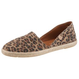 VERBENAS Damen Espadrille, Gr. 38, braun, Veloursleder, Schuhe, Strandschuh, Sommerschuh, Loafer im trendigen Animal-Look
