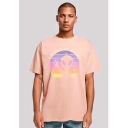 F4NT4STIC Herren T-Shirt "Alien Peace Sunset", gelb, Gr. XS, Obermaterial: 100% Baumwolle, Shirts, Premium Qualit&auml;t
