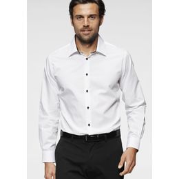 Bruno Banani Herren Langarmhemd, wei&szlig;, Basic, Gr. 37, Obermaterial: 100% Baumwolle, Hemden, taillierte Passform, mit Kentkragen, aus Baumwolle